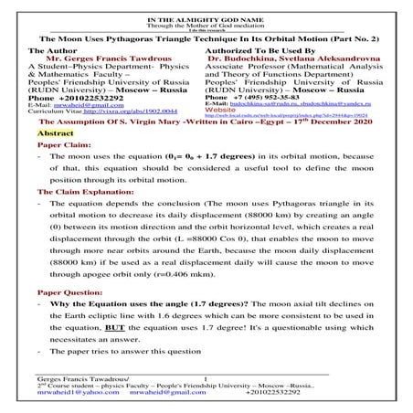 The Moon Uses Pythagoras Triangle Technique In Its Orbital Motion (Part ...