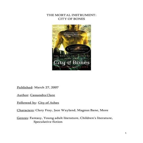 Themortalinstrument 131204074619-phpapp01 | PDF