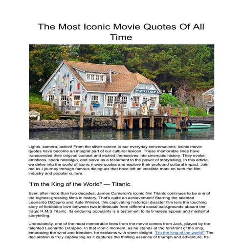 The Most Iconic Movie Quotes Of All Time | PDF