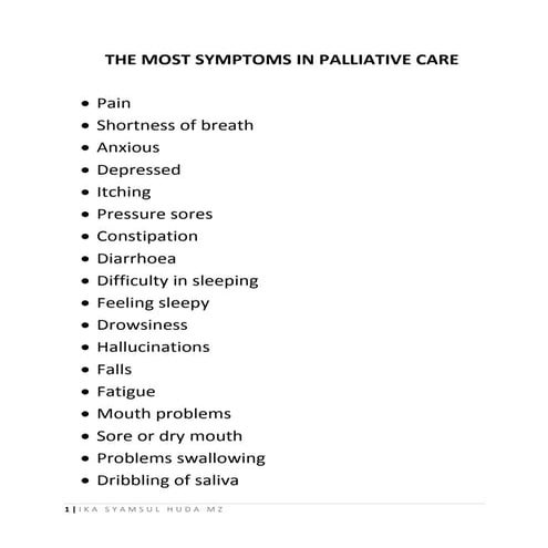 The most symptoms in palliative care | PDF