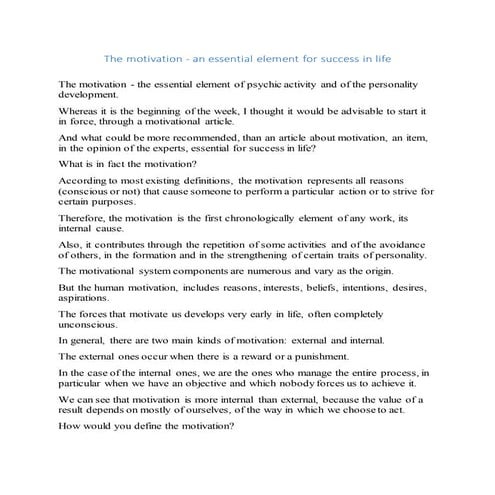 What is motivation? | PDF