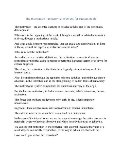 Self Motivation, Types of motivation and Importance of self motivation ...