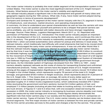 The Motor Carrier Industry Is Probably The Most Visible Segm Pdf