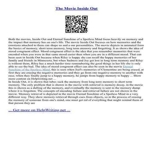 The Movie Inside Out | PDF