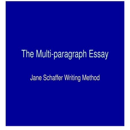 The Multi-Paragraph Essay | PDF