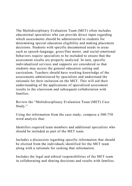 Next Steps Multidisciplinary Evaluation Team (Attachment)The Mu.docx