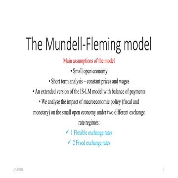 Comprehensive Analysis of the Mundell-Fleming Model in Open Economies | PDF