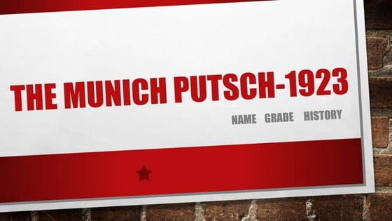 GCSE Germany - Munich Putsch | PPT