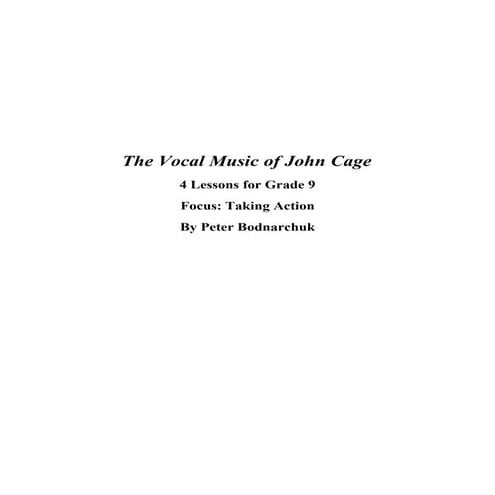 "Experiences No. 2" The music of john cage in 4 lessons | DOC