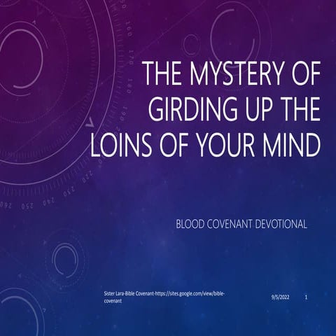 The Mystery of Girding Up the Loins of Your Mind Blood Covenant ...