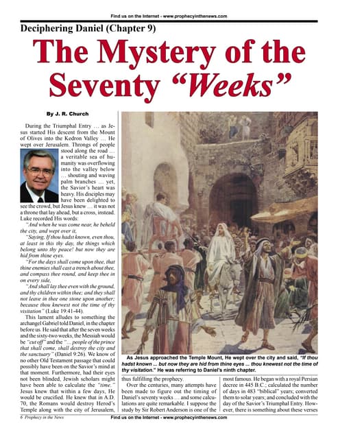 Daniels Prophecies The 70 Weeks (Final 1) | PPT