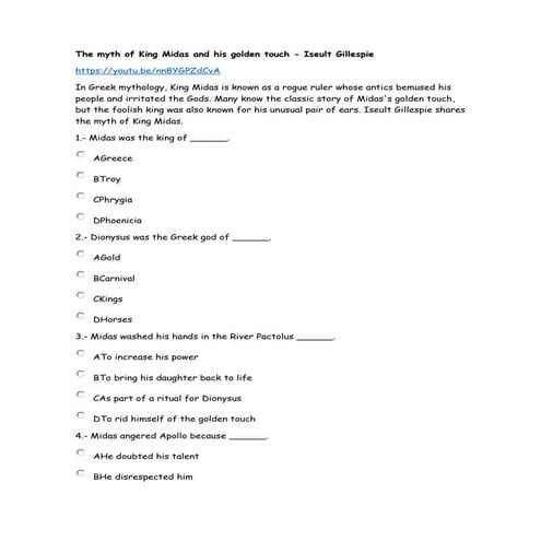 The myth of King Midas and his golden touch | DOC