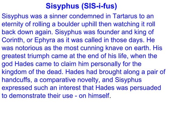 Essay On The Myth Of Sisyphus | PPT