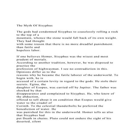 Camus, "The Myth of Sisyphus" | PPTX