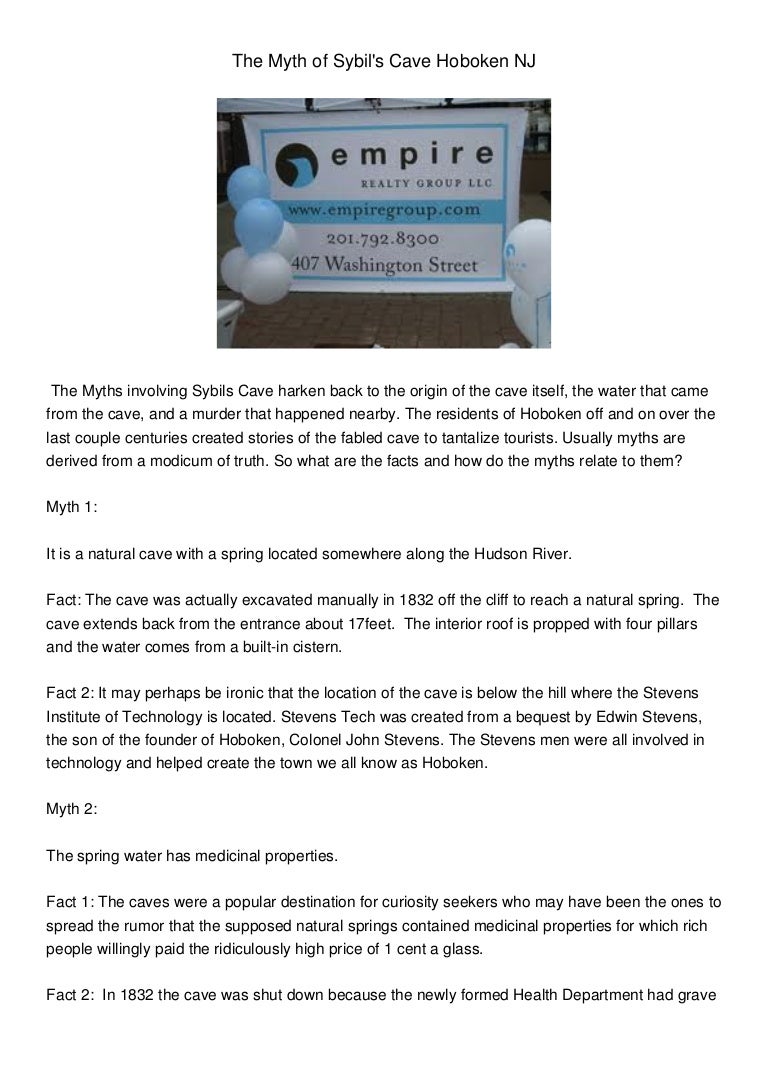 The Myth of Sybil's Cave Hoboken NJ