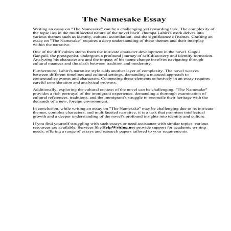 The Namesake Essay.pdf