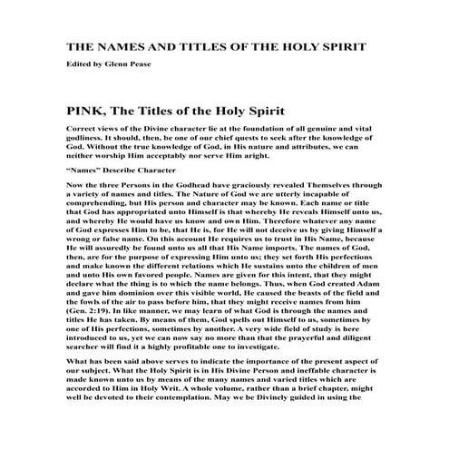 The names and titles of the holy spirit | RTF | Christianity | Religion ...