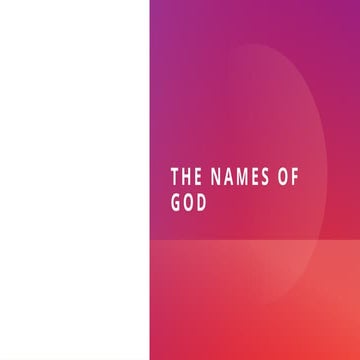 The names of God - Different names mentioned in the Bible | PPTX