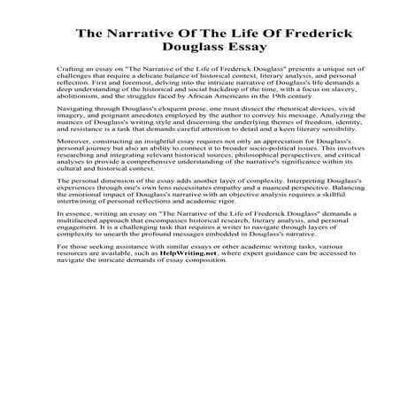 The Narrative Of The Life Of Frederick Douglass Essay.pdf