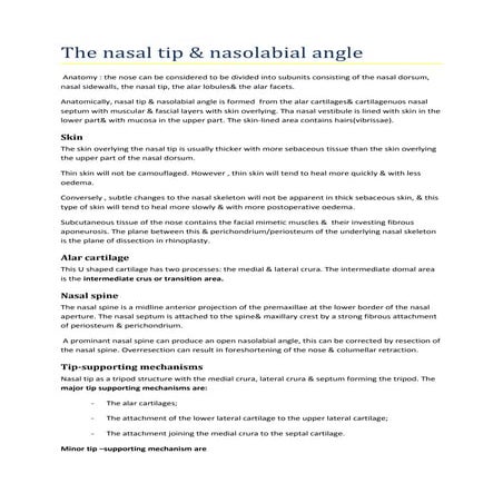 The nasal tip & nasolabial angle | DOC