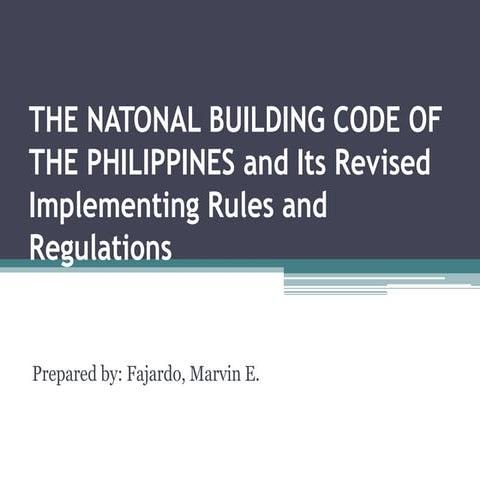 THE NATONAL BUILDING CODE OF THE PHILIPPINES and its revised rules and ...