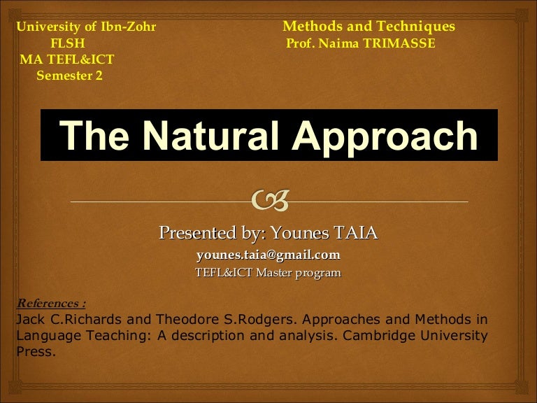The natural approach