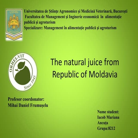 The natural juice from republic of moldavia | PPTX