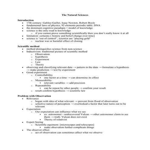 The natural sciences | PDF