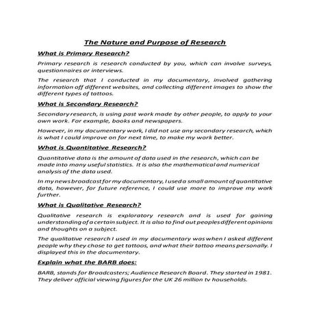 The nature and purpose of research | DOCX