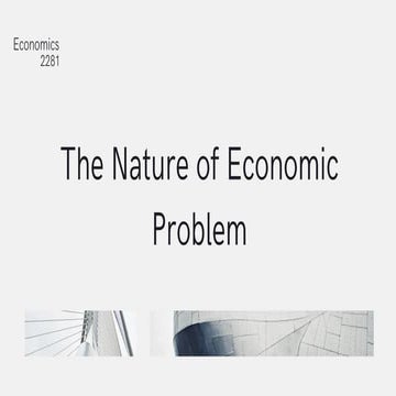 The Nature Of Economic Problem - Factors of Production | PDF