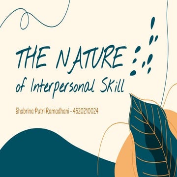 The Nature of Interpersonal Skill | PPT