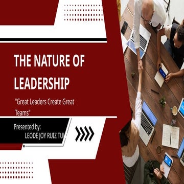 THE NATURE OF leadership. where you willknow what leadershi is | PPTX