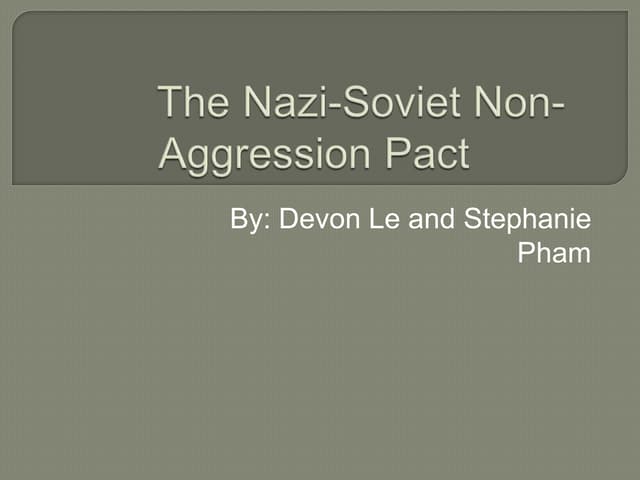 IGCSE History: Nazi Soviet Pact | PPS
