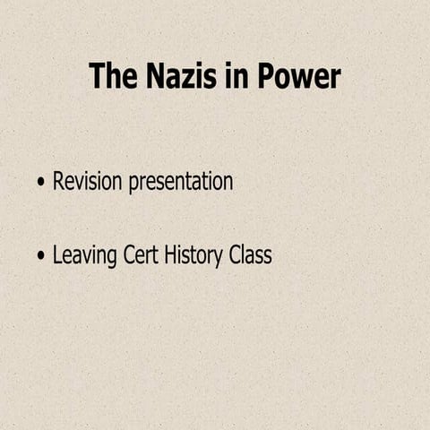 The Nazis in Power | PPT