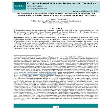 THE NECESSARY RESTRUCTURING OF THE UN TO AVOID THE EXTINCTION OF HUMANITY (402-Article Text-1042 ...