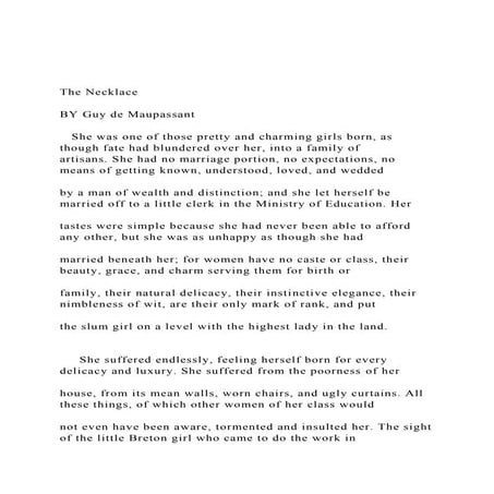 The Necklace BY Guy de Maupassant She was one of .docx