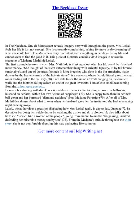 The necklace powerpoint presentation | PPT | Fiction | Books and Literature