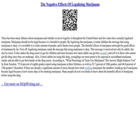 The Negative Effects Of Legalizing Marijuana | PPT