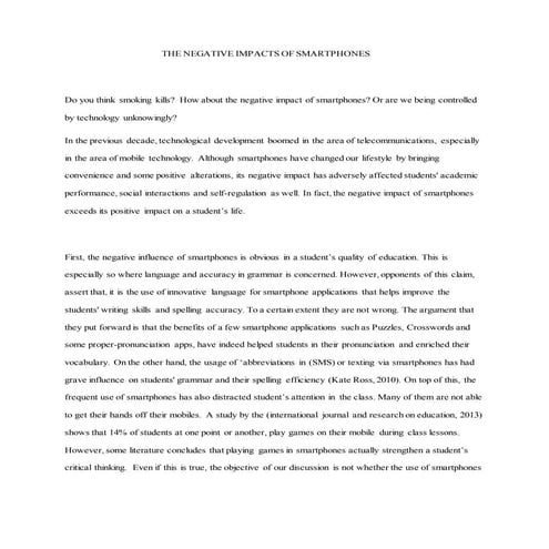 The negative impacts of smartphones | PDF