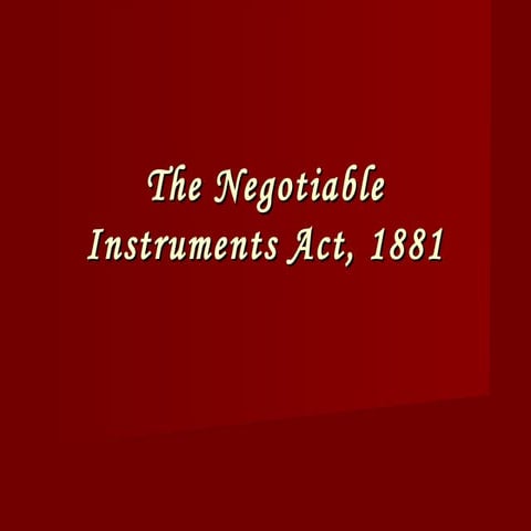 The negotiable instruments act_ | PPT