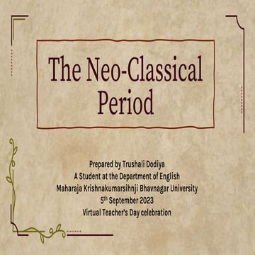 The Neo Classical Age | PPTX
