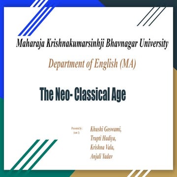 The Neo-Classical Age ( overview of age) | PPT