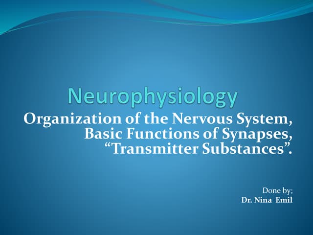 Organization of the nervous system | PPTX