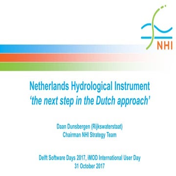 DSD-INT 2017 The Netherlands Hydrological Instrument - the next step in ...
