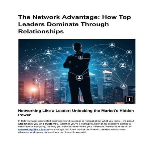The Network Advantage_ How Top Leaders Dominate Through Relationships.pdf