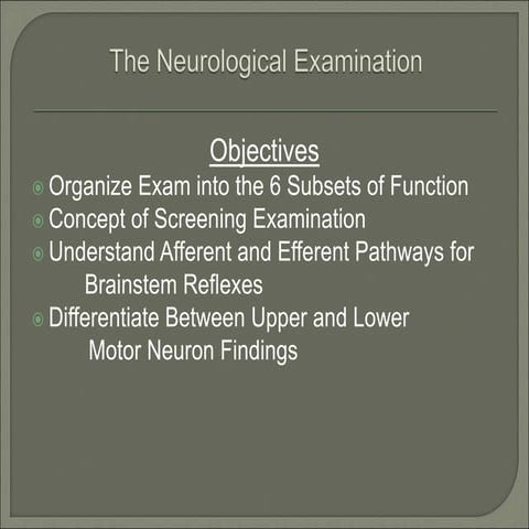 The Neuro Exam.2010.PPT