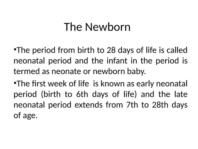 Normal Physiology of newborn | PPTX