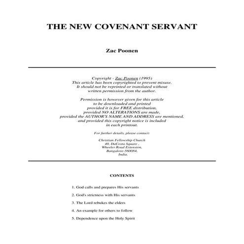 The New Covenant Servant | PDF | Christianity | Religion & Spirituality