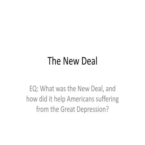 The New Deal | PPT