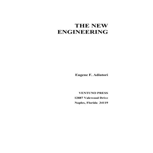 The New Engineering by Mr. Eugene F. Adiutori | PDF